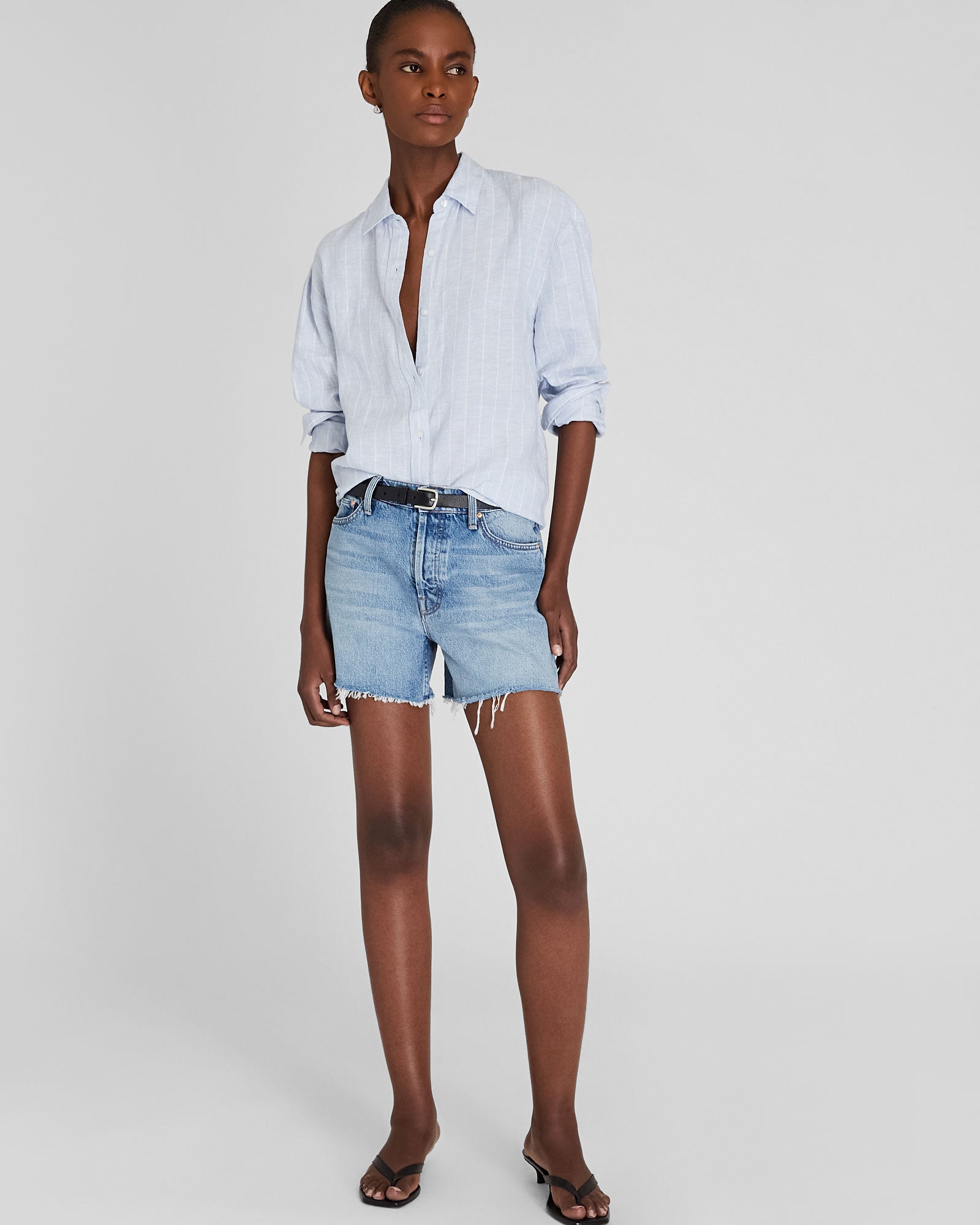 Women's Denim MOTHER The Skipper Short And Long Fray | Club Monaco Corp, CA US