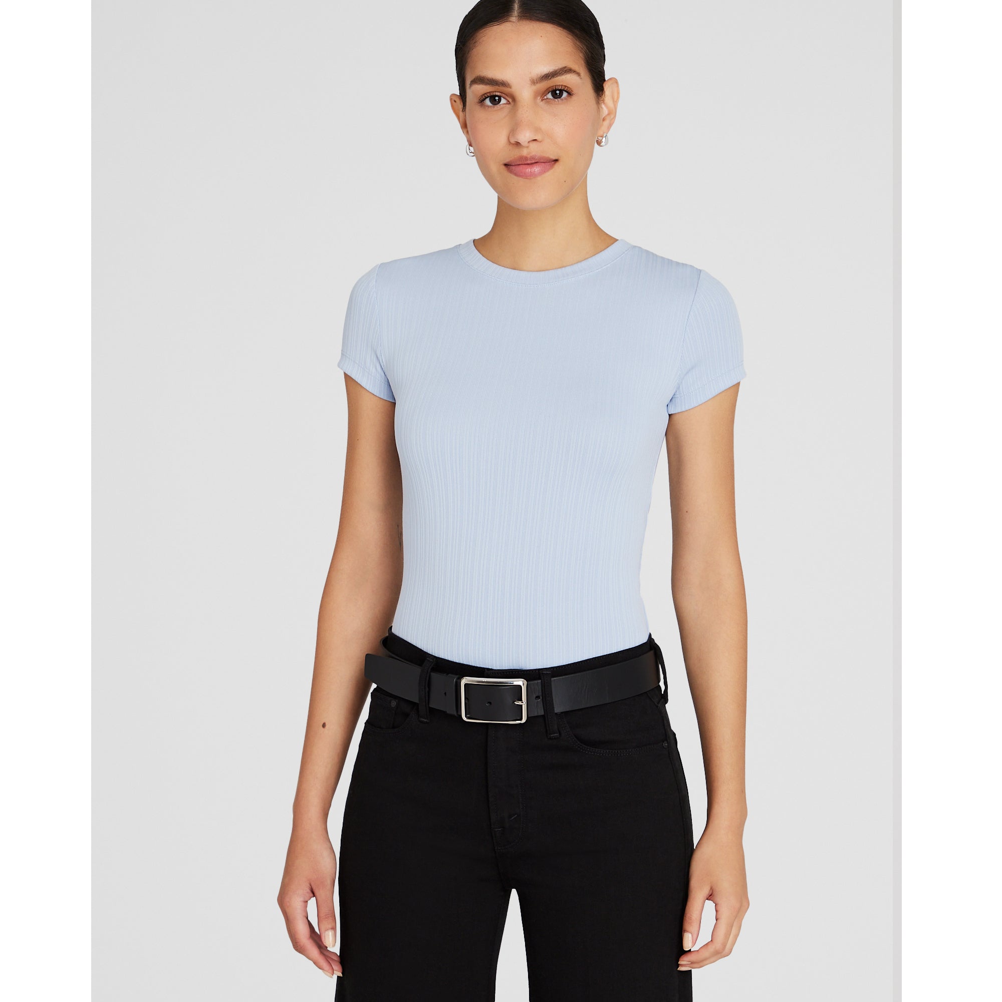 Women's Blue Plissé Bowee Tee | Club Monaco Corp, CA US