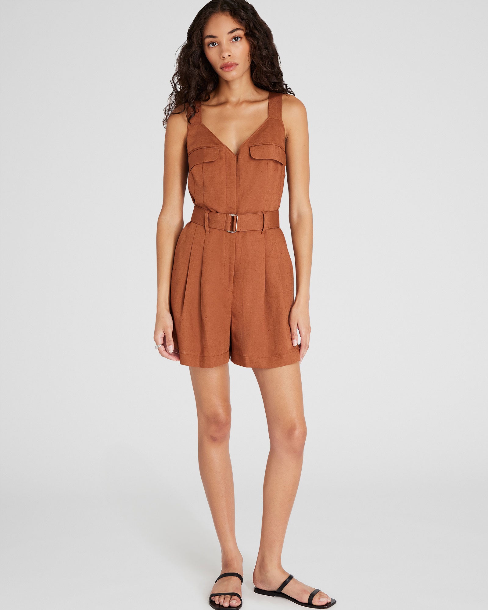 Women's Brown Cargo Romper | Club Monaco US