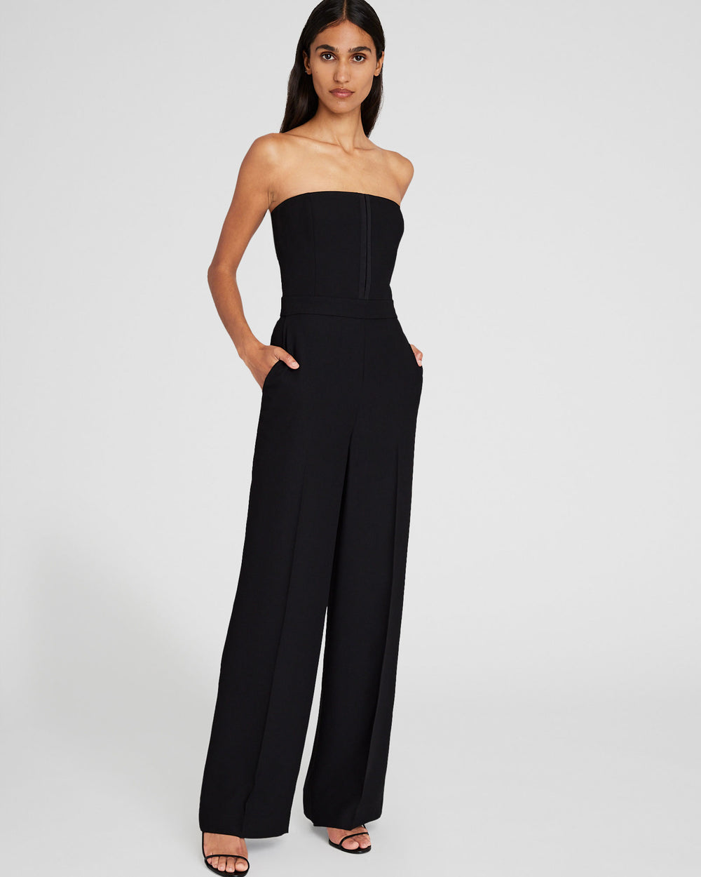 Women's Black Bustier Jumpsuit | Club Monaco Corp, CA US