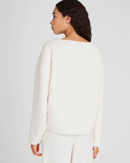 Women's Ivory Double-Faced Wool Blend Sweater Top | Club Monaco Corp, CA US