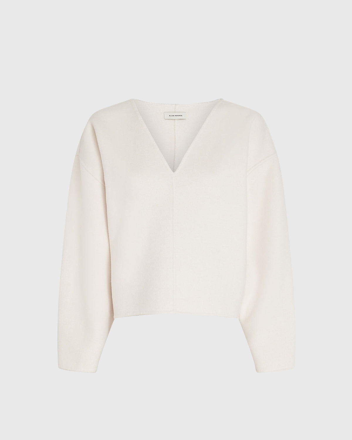 Women's Ivory Double-Faced Wool Blend Sweater Top | Club Monaco Corp, CA US