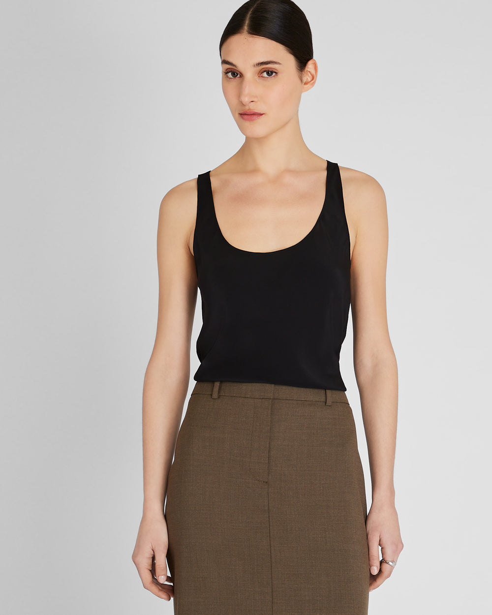 Women's Black Silk Racerback Cami | Club Monaco Corp, CA US