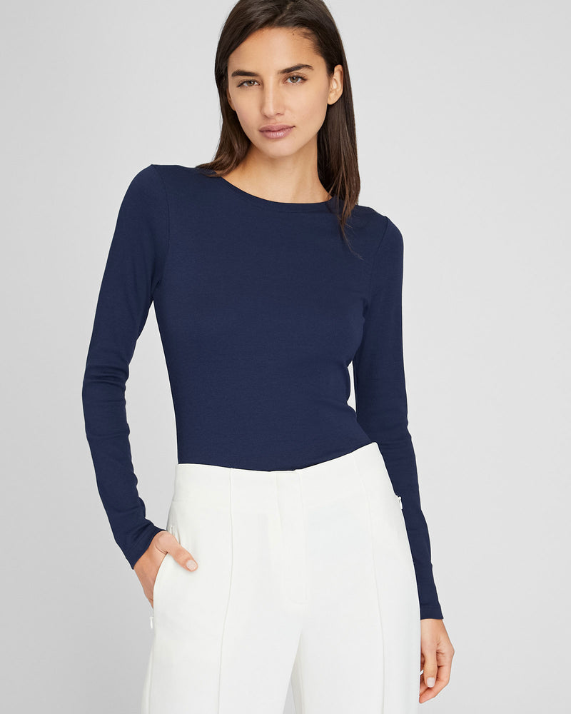 Women's Navy Carolena Top | Club Monaco US