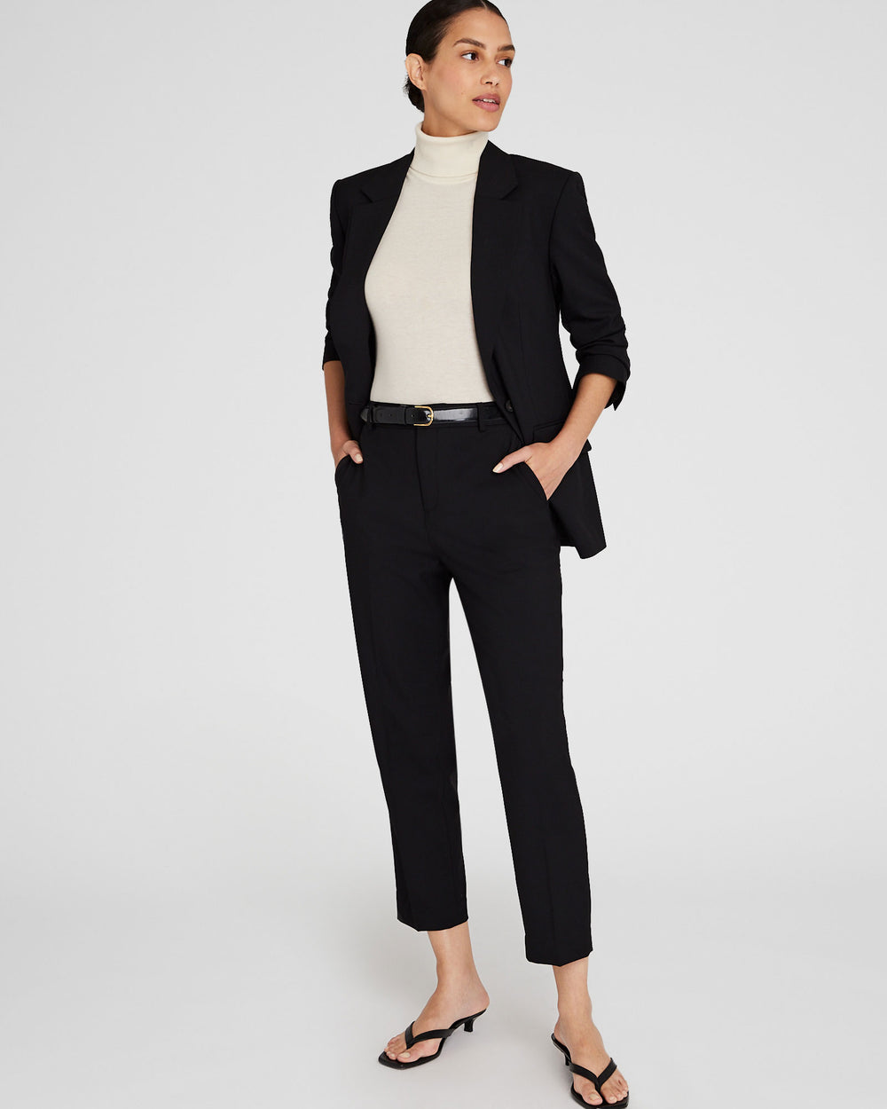 Women's Soot Black Borrem Suit Pants | Club Monaco US