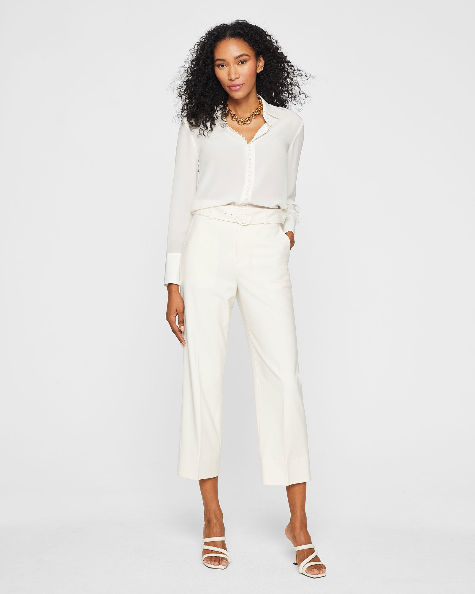 Women's Butter Creme Enamel Ring Pant | Club Monaco US