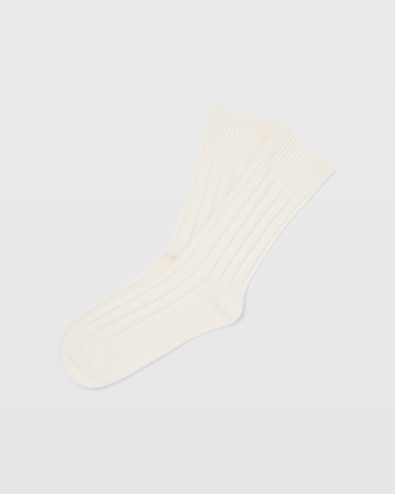 Women's Ivory Wool-Cashmere Crew Socks | Club Monaco US