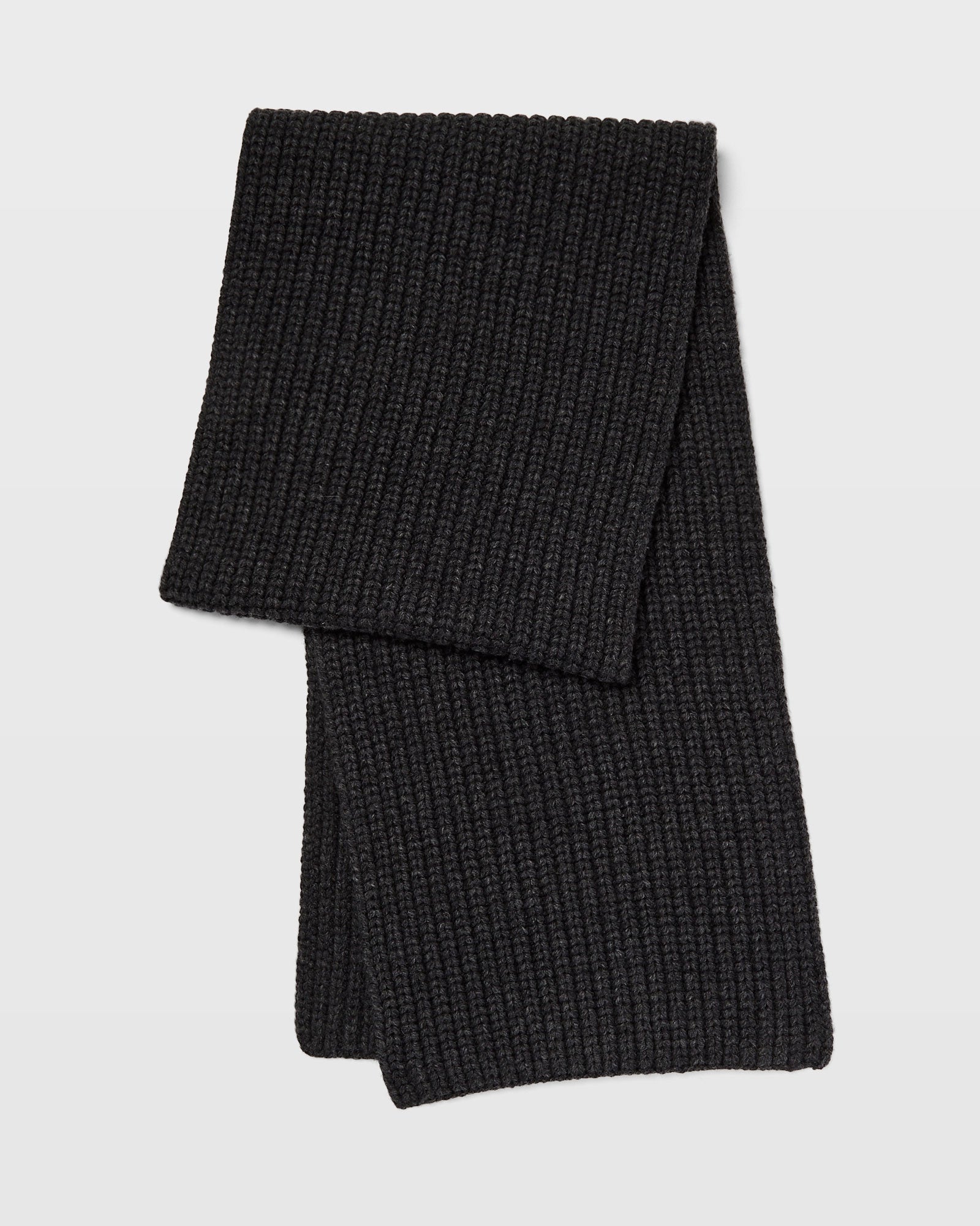 Women's Dark Heather Wool Blend Ribbed-Knit Scarf | Club Monaco Corp, CA US