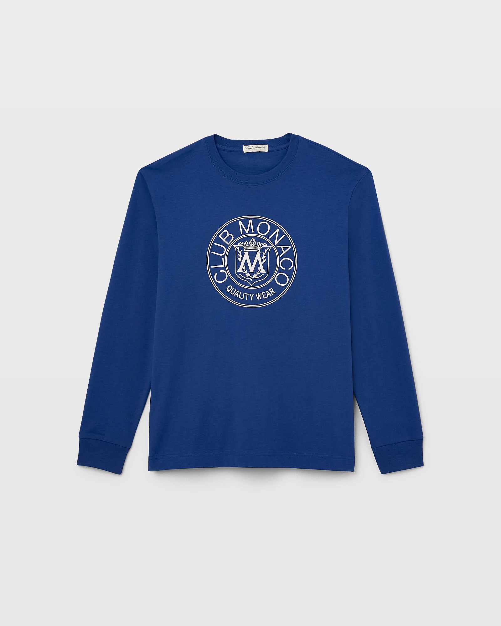 Men's Blue Crest Long Sleeve Tee | Club Monaco Corp, CA US