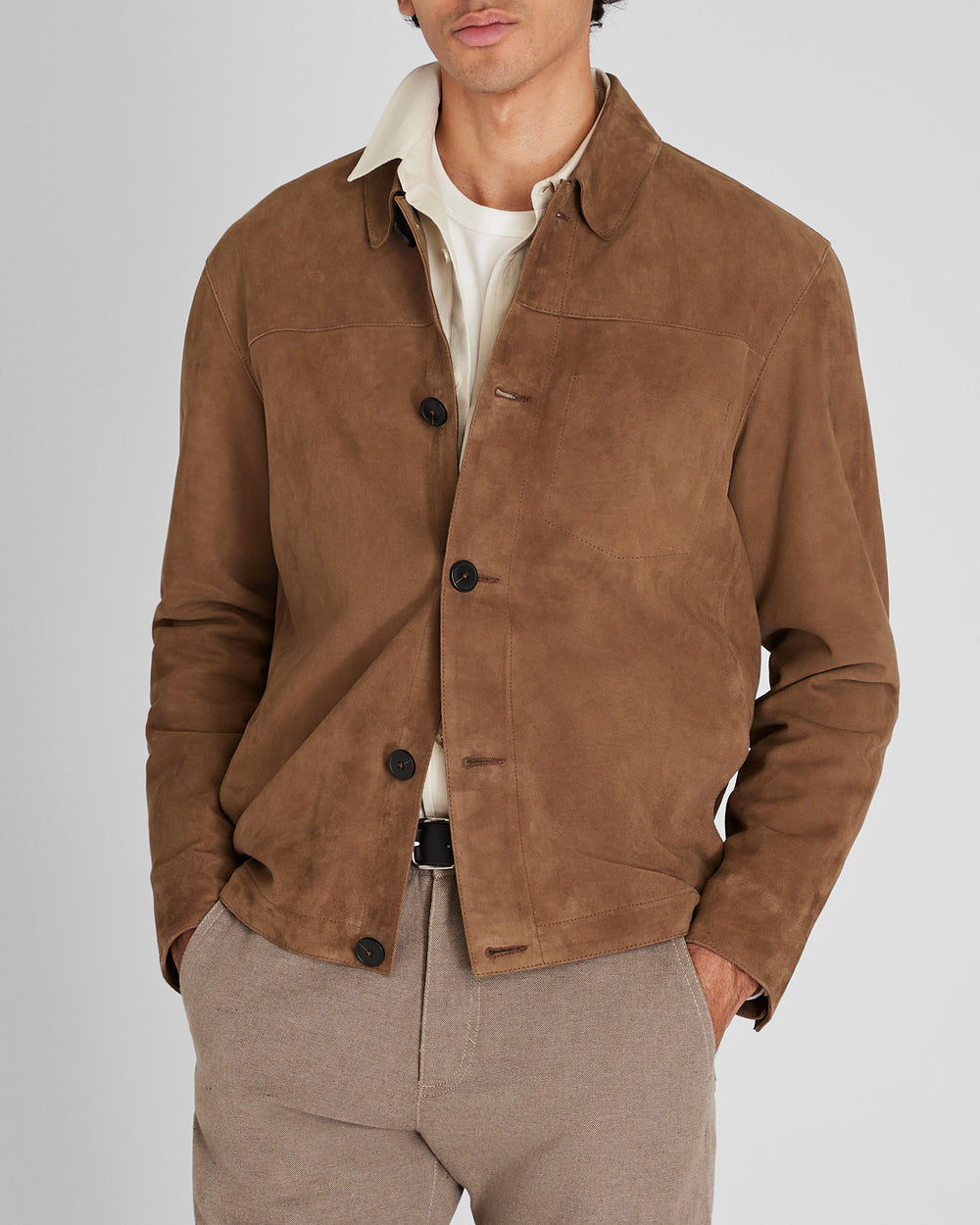 Men's Oak Lightweight Suede Jacket | Club Monaco Corp, CA US