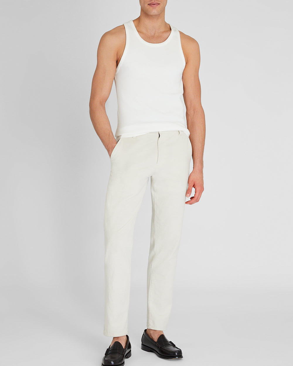 Men's White Ribbed Tank Top | Club Monaco Corp, CA US