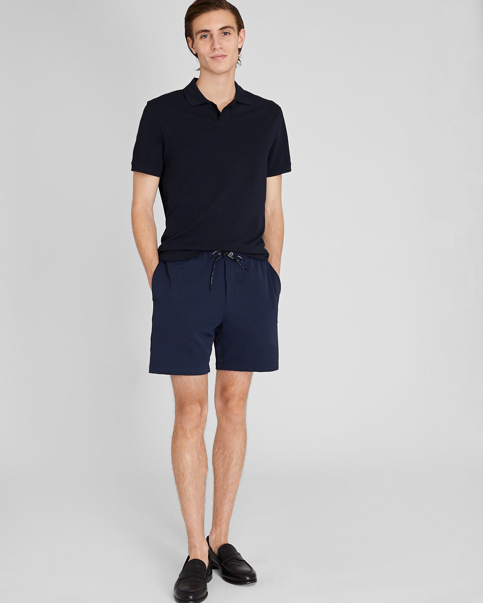 Men's Navy Base Athletic Shorts | Club Monaco