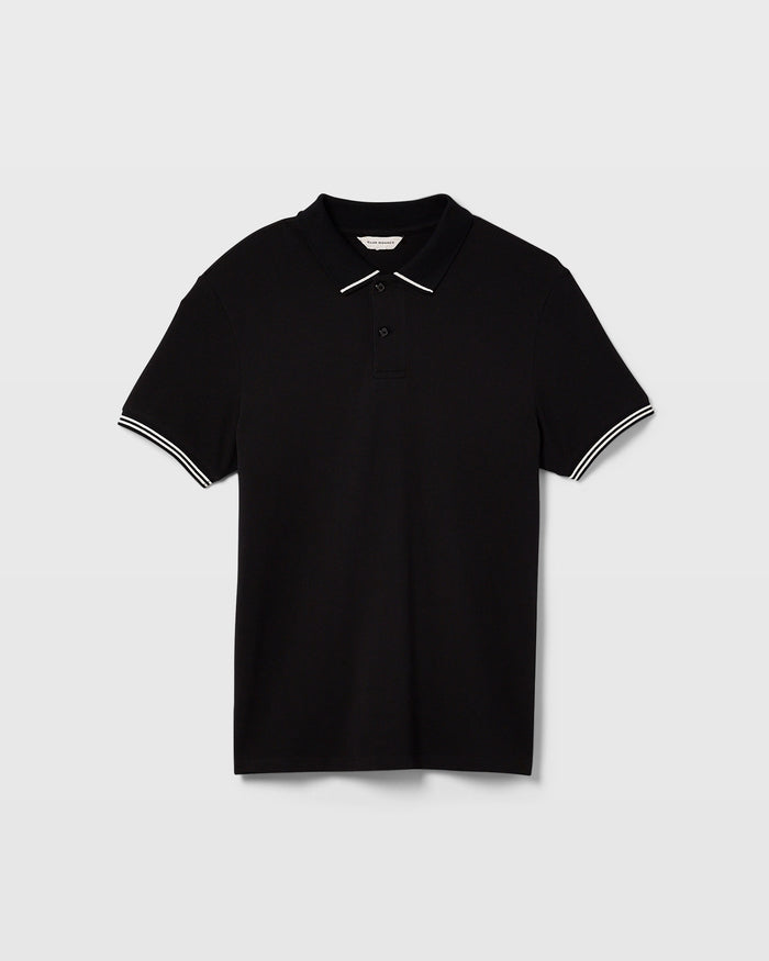 Men's Black Tipped Collar Polo | CLUB MONACO US
